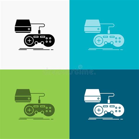 Console Game Gaming Playstation Play Icon Over Various Background
