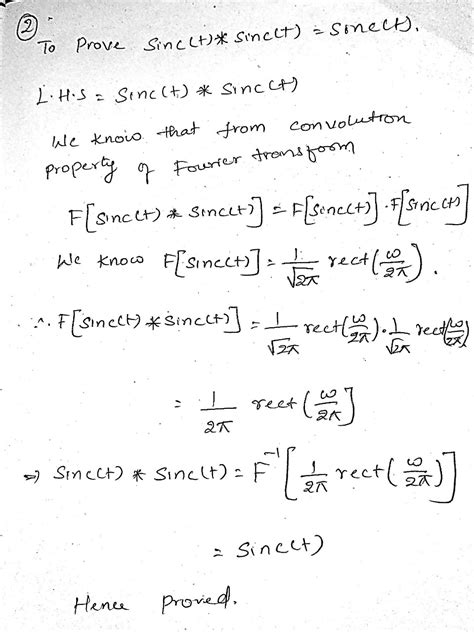 Solved 3 Prove The Convolution Property Of The Fourier Transform Course Hero