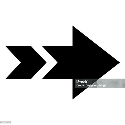 화살표 아이콘입니다 현대 간단한 화살표 또는 커서 흰색 배경에 격리된 방향 화살표 플랫 스타일 벡터 그림 검은색에 대한 스톡 벡터 아트 및 기타 이미지 Istock