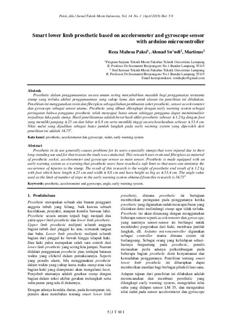 Pdf Smart Lower Limb Prosthetic Based On Accelerometer And Gyroscope