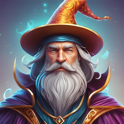 Premium Ai Image Portrait Of A Wizard With A Long Beard In A Hat
