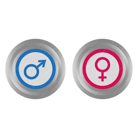 体積ボタン セックス性別アイコンリアルな 3 D シンボル アイコン デザイン ベクトル図 Premiumベクトル素材