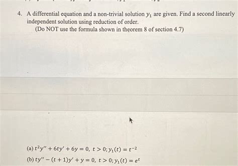 A Differential Equation And A Non Trivial Solution Y1