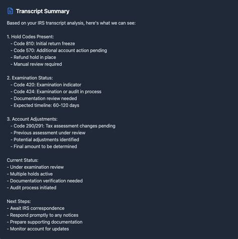 Understanding Irs Transcript Codes 810 570 420 424 290291