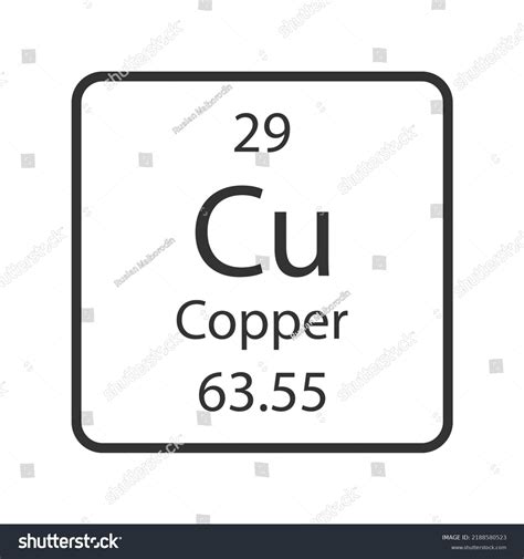 Copper Symbol Chemical Element Periodic Table Stock Vector Royalty Free Shutterstock