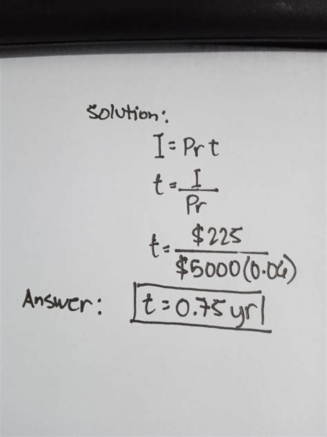 Solved Use The Formula For Simple Interest I Prt To Find The