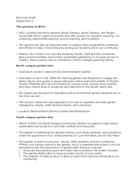 Assignment 2 Discovery Draft 2 Discovery Draft Assignment 2 The