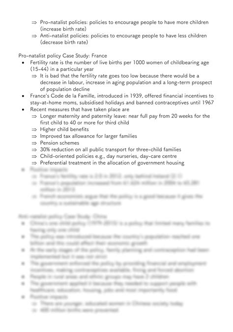 Solution Cie Igcse 0460 Geography Population And Settlements 1 Notes