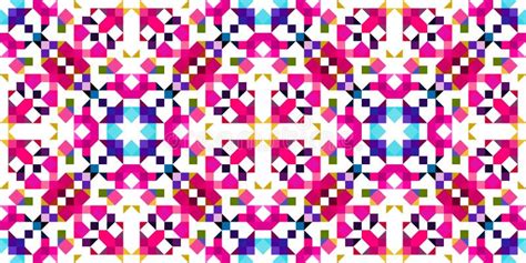 retro geometric pixel pattern playful fun kaleidoscopic pink wallpaper stock illustration