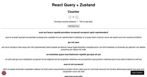 React Query And Zustandfolder Structure Codesandbox