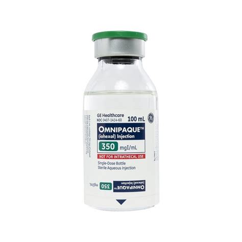 Ge Omnipaque 350 100ml Vial 10 Bx Spectrumxray