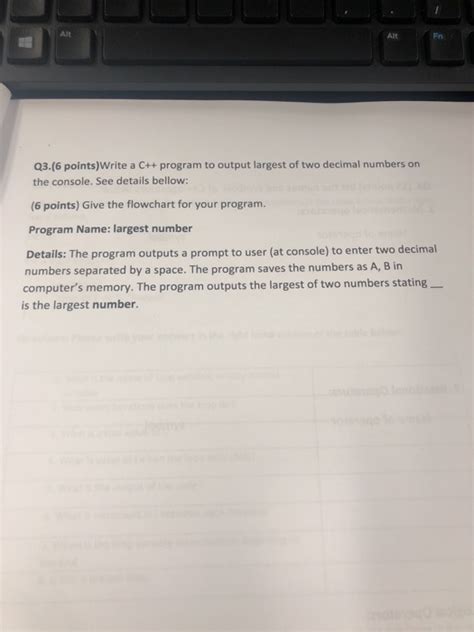 solved q3 6 points write a c program to output largest