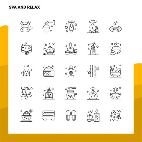 Set Of Spa And Relax Line Icon Set 25 Icons Vector Minimalism Style Design Black Icons Set