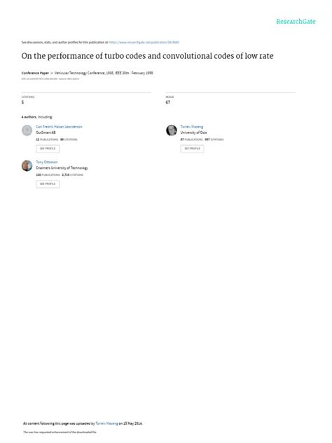 Low Rate Turbo Code Design Pdf Science And Mathematics Computers