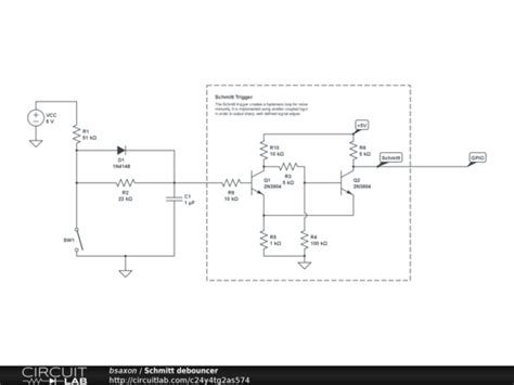 Schmitt Debouncer Circuitlab