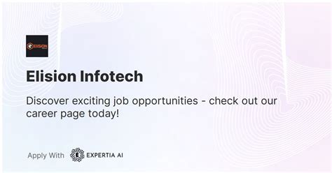 Elision Infotech Career Page Jobs