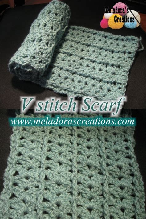V Stitch Scarf Free Crochet Pattern Meladoras Creations
