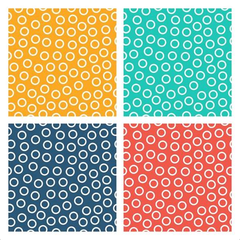 Premium Vector Set Of Four Seamless Patterns With White Circles