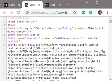 How To View The HTML Source In Google Chrome