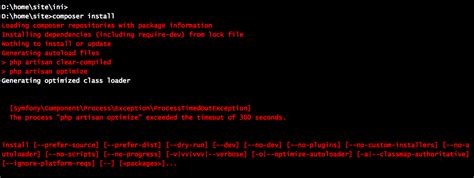 Laravel Php Artisan Optimize Times Out Only On Composer Install