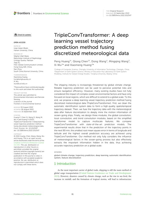 Pdf Tripleconvtransformer A Deep Learning Vessel Trajectory