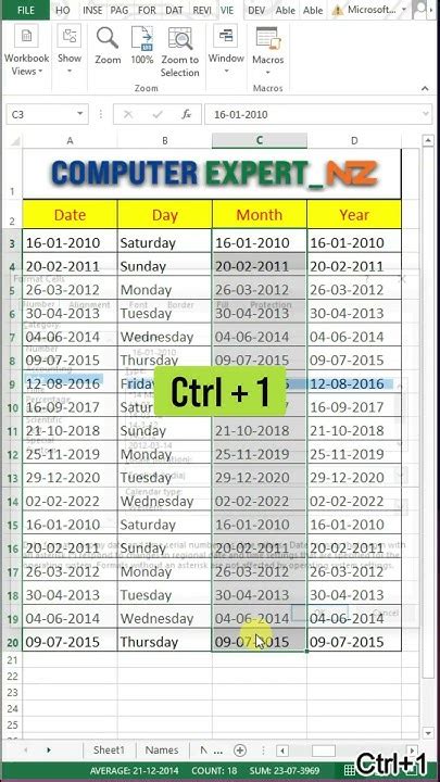 Excel Interview Question Extract Day Month Year From Date In Excel
