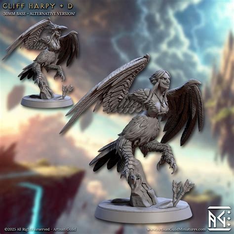 Tomb Guardian Cliff Harpy Monster D Miniature Dnd Figurine Harpy