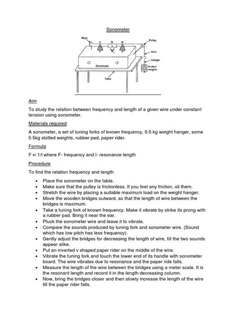 Sonometer Pdf Frequency Resonance