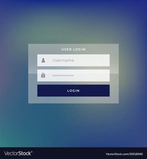 Modern Login Form Template For Website Access Vector Image