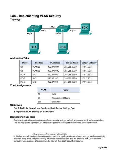 Vlan Security Implementation Lab Guide Pdf Home And Garden