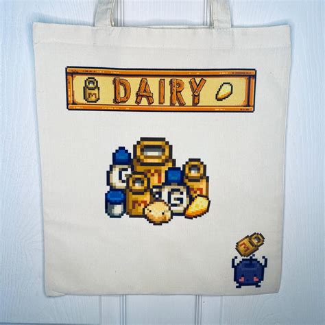 Stardew Valley Dairy Canvas Tote Bag Lightweight Grocery Bag Etsy