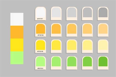 파란색 노란색 분홍색 색상 팔레트 파스텔 색상 카탈로그 색상 일치 팬톤 색상 조화 프리미엄 벡터