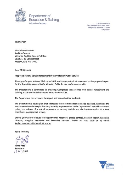 Sexual Harassment In The Victorian Public Service Victorian Auditor