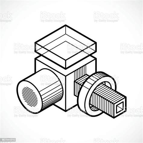 벡터 추상 3d 기하학적 모양 다각형 그림입니다 0명에 대한 스톡 벡터 아트 및 기타 이미지 0명 3차원 형태 건설 산업 Istock