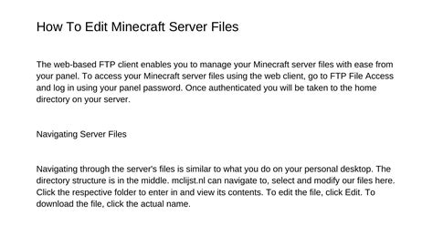 How To Edit Minecraft Server Filesrozui Pdf Pdf Docdroid