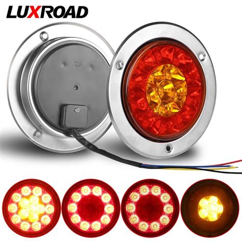 라운드 Led 테일 라이트 4 인치 브레이크 정지 등 방향 지시등 자동차 트럭 트레일러 트랙터 Atv 12v 24v Aliexpress