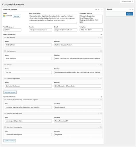 custom field types examples settings retrieval display update and