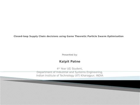 Pptx Smart Seminar Series Optimisation Of Closed Loop Supply Chain