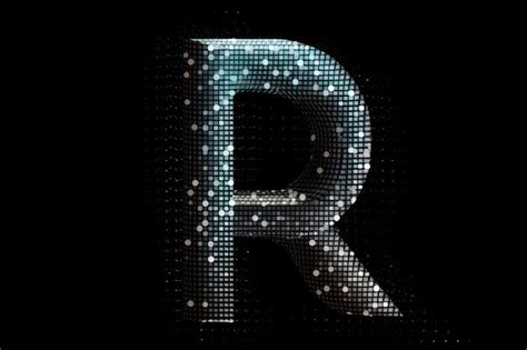 Premium Photo Letter R Halftone Style On Black Background