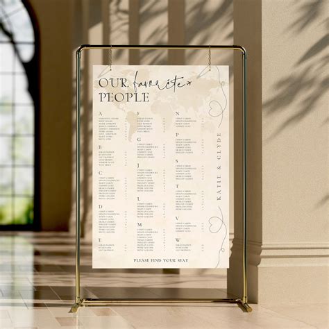 Travel Theme Seating Chart For Wedding Editable Seating Tables Plan