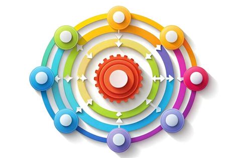 Flat Glowing Abstract Concentric Circles For Workflow Automation