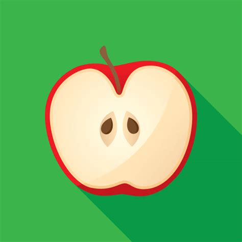 Cartoon Of Apple Cut In Half Illustrations Royalty Free Vector