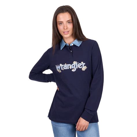 Wrangler Womens Brooke Rugby X6w2577541 Navylight Blue Allingtons