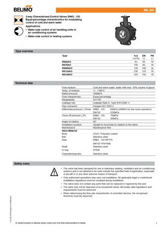 65mm Dia 2 Way Modulating Valve With Spring Return Actuator R664ao