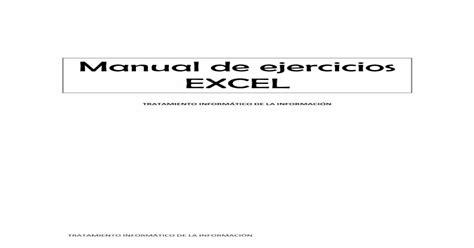 Manual De Ejercicios Excel PrÁcticas Excel Ies La Valldigna Tratamiento InformÁtico De La