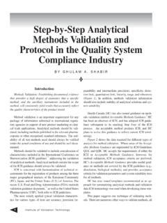 Step By Step Analytical Methods Validation And Protocol In Step By Step Analytical Methods