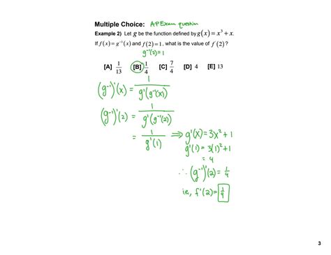 SOLUTION Calculus Derivative Of Inverse Functions Studypool