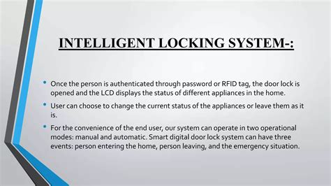 Smart Digital Door Locking System Pptx