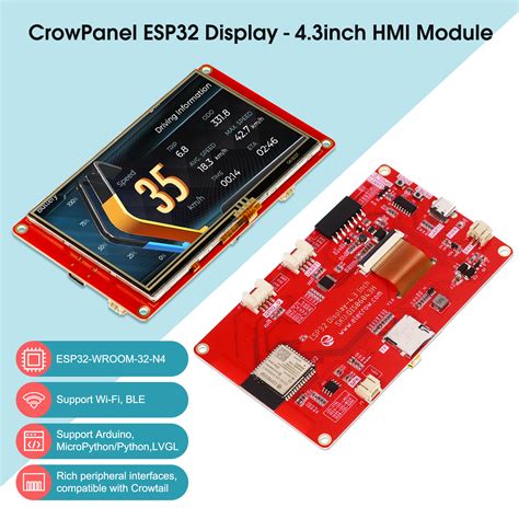 esp32 display 4 3 inch hmi display 480x272 rgb tft lcd touch screen