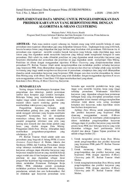 pdf implementasi data mining untuk pengelompokkan dan prediksi